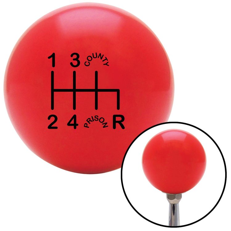 Black Shift Pattern CP41n Red Shift Knob fits 6 Speed Shifter County ...