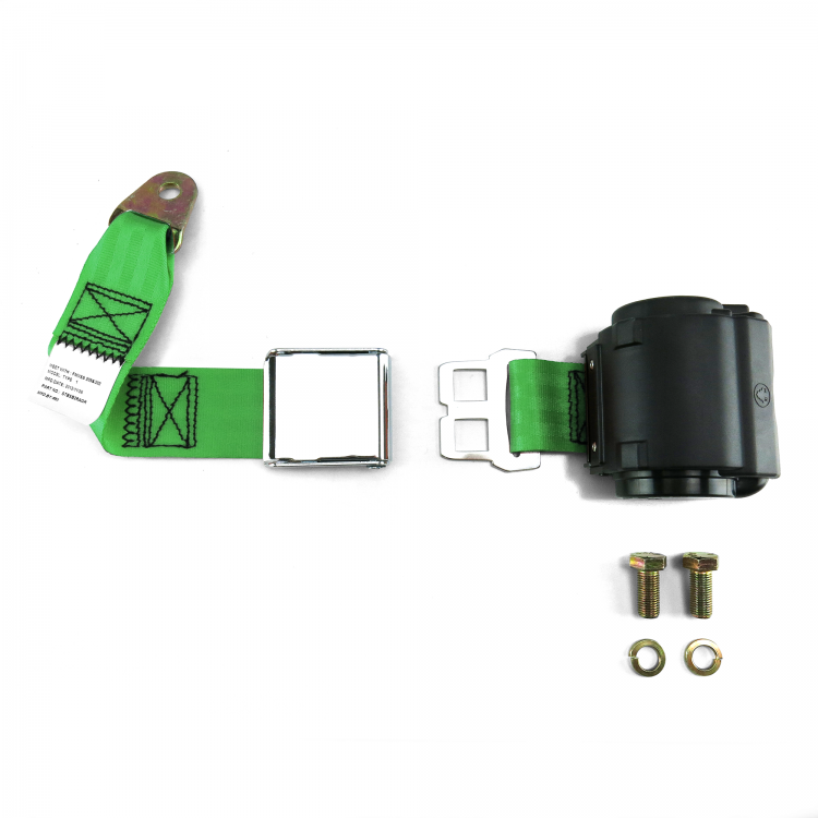 2pt Green Retractable Seat Belt Airplane buckle - Each