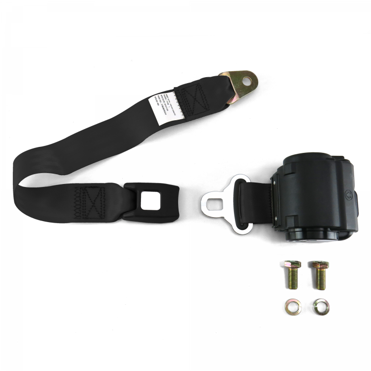 2 Pt Retractable Push Button Buckle Seat Belts With Anchor Hardware