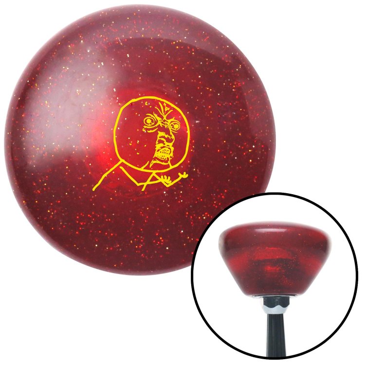 Yellow Yuno Red Retro Metal Flake Shift Knob funny internet comic viral ...