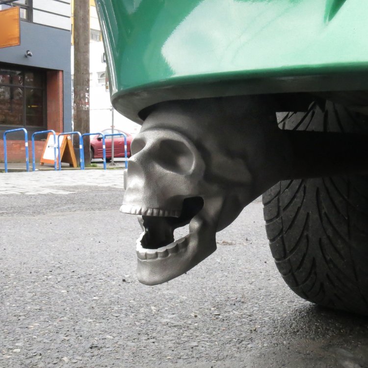 Alloy Skull Muffler Exhaust Tip - Fits 2.5 Inch Pipes | johnnylawmotors.com
