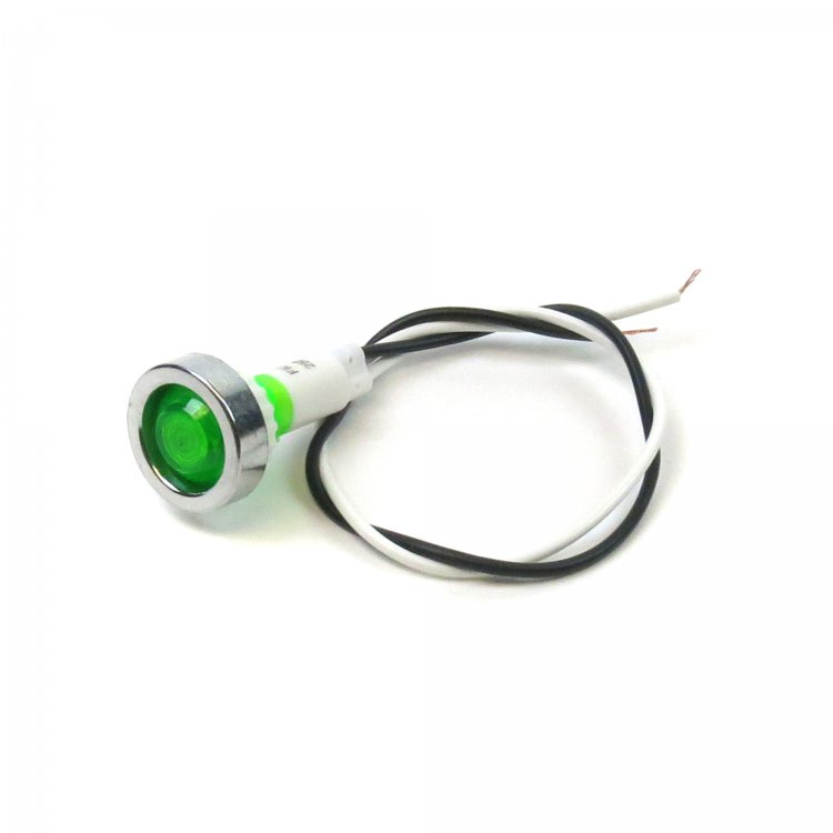 Green Indicator Light with Chrome RIng | johnnylawmotors.com
