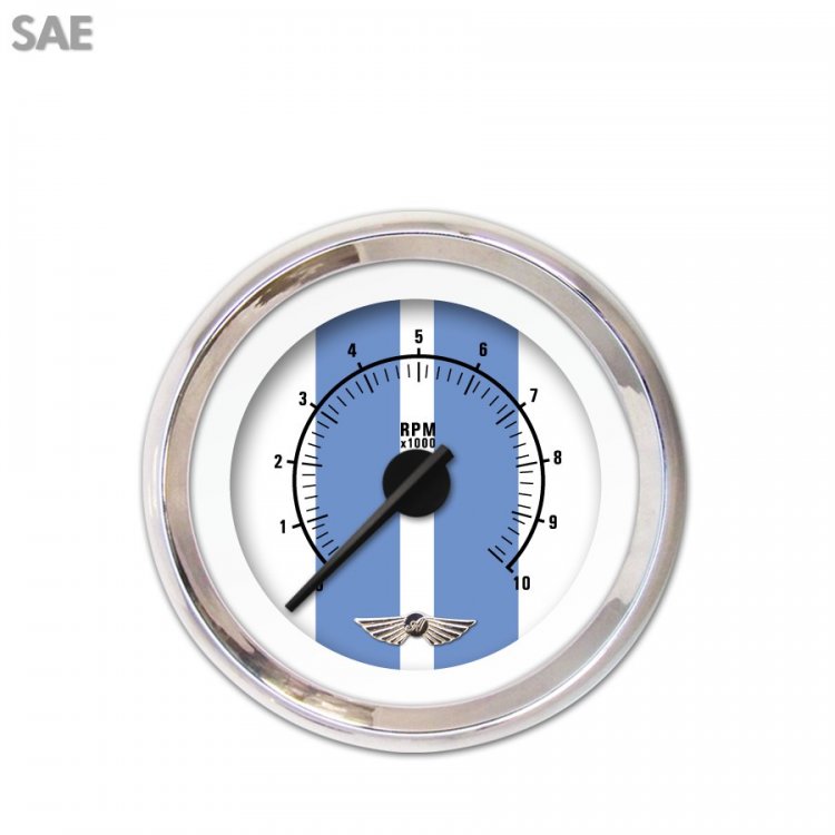 Tachometer Gauge with emblem - Cobra White , Black Modern Needles ...
