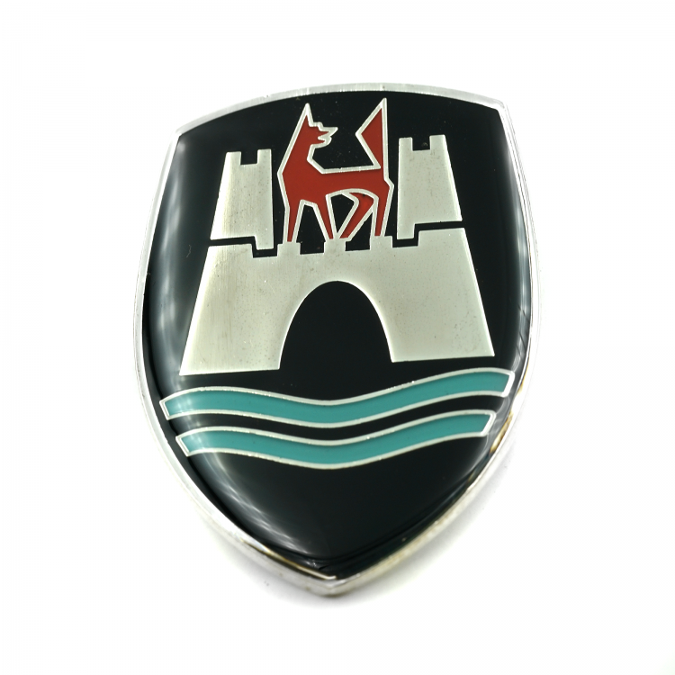 VW Wolfsburg Black Hood Badge Crest Emblem Wolf Castle Moat