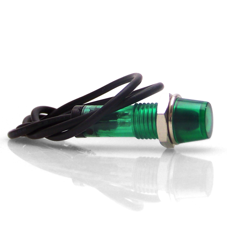 Indicator Light Green 12v LED Raised Ring Dash Panel Warning Idiot Turn ...
