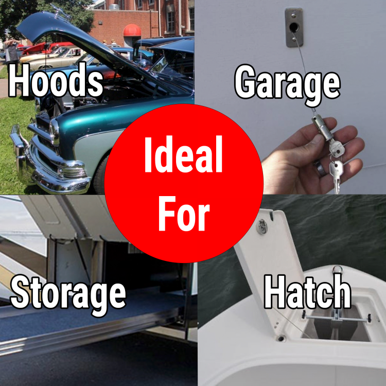 2 Keys Lock Latch Emergency Release Kit Shaved Door Garage Disconnect ...
