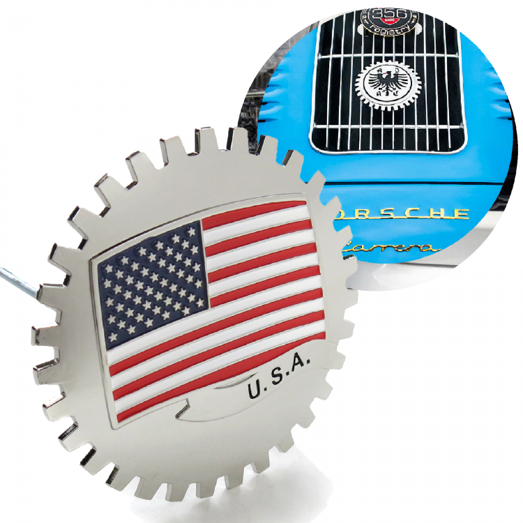 USA American Flag Metal Grill Badge Emblem Medallion Car Truck Metal ...