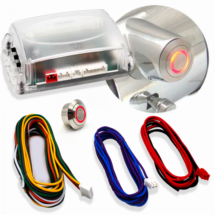 GM Key Ignition Red Push Button Start Conversion Kit Direct Fit Column ...