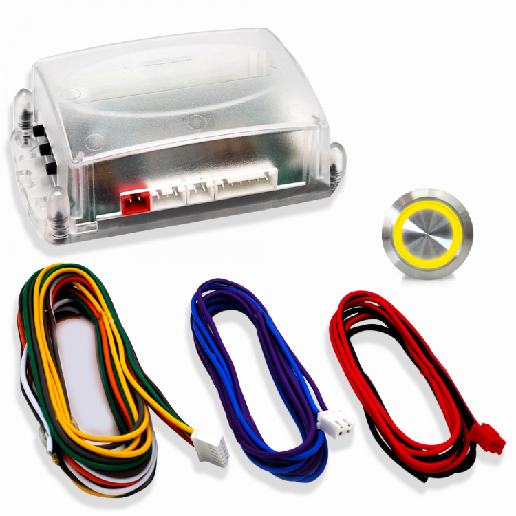 12V Ignition Yellow LED Billet Push Button Start Stop Engine Key ...