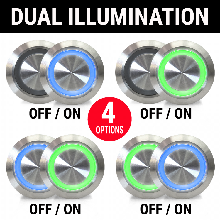 Billet Momentary Daytona Switch for 12V Windows, Locks & More - Blue ...