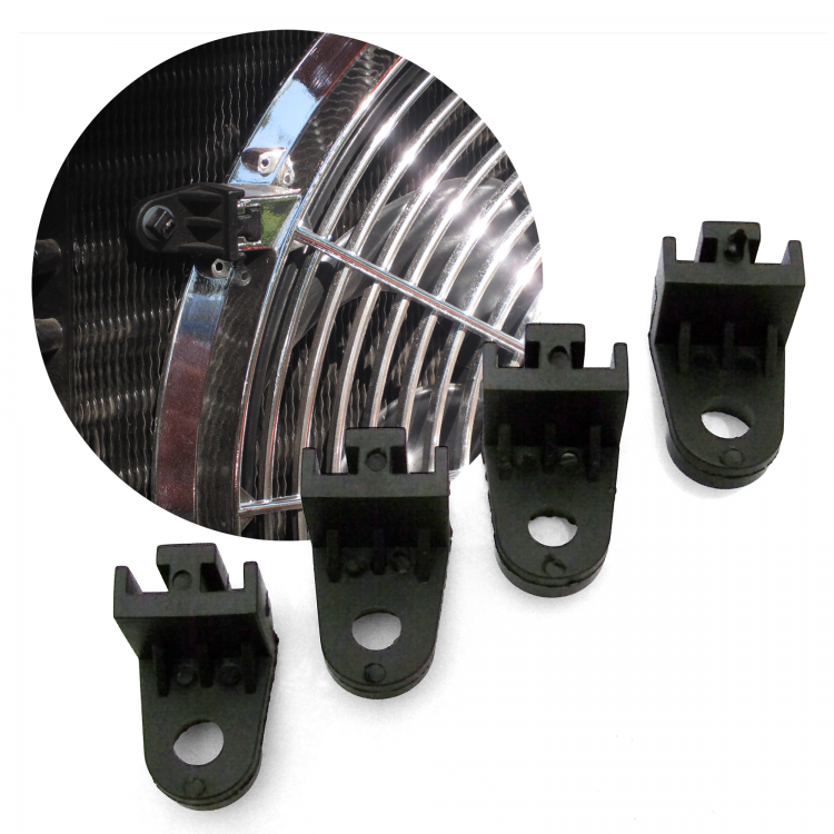Universal Automotive Cooling Fan Black Mounting Feet (4 Brackets) - SHORT